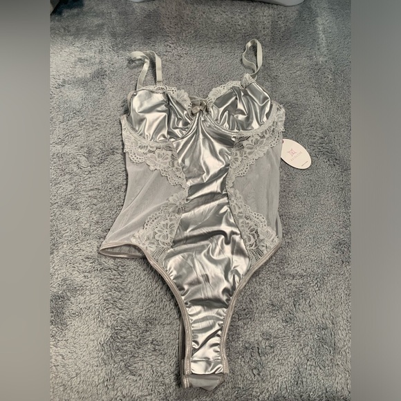 Avidlove | Intimates & Sleepwear | Avid Love Silver Onesie Bodysuit ...